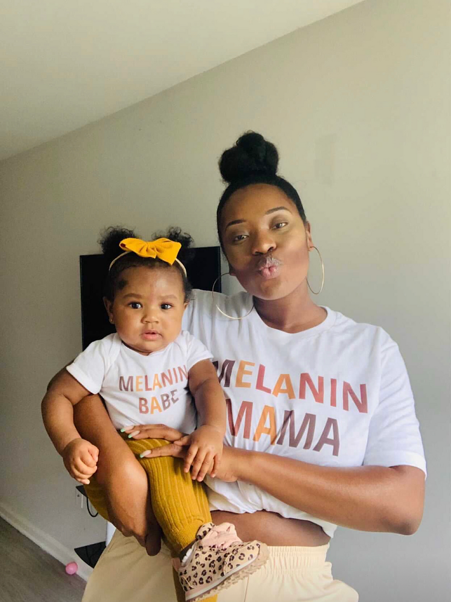 Melanin Mama + Melanin Babe White - Set – Bash Baby Clothing